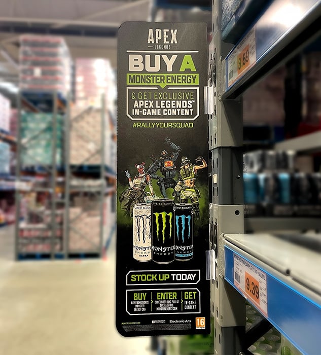 Monster Energy Printed Point of Sale Displays Case Study by Mauveworx