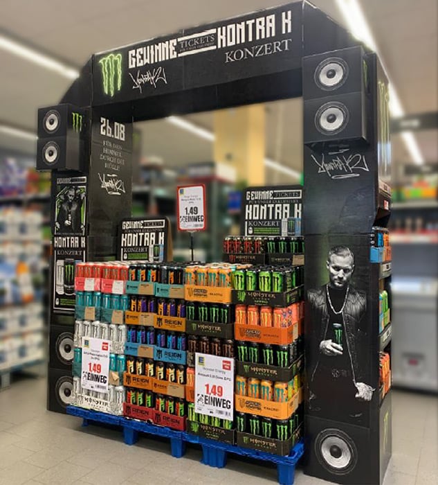 Award-Winning Monster Energy Archway & Standee POS Display Artwork